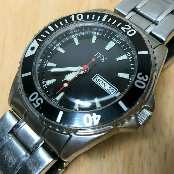 TFX Bulova 38C10 Mens Submariner-Style Diver Style Quartz Watch Hour ...