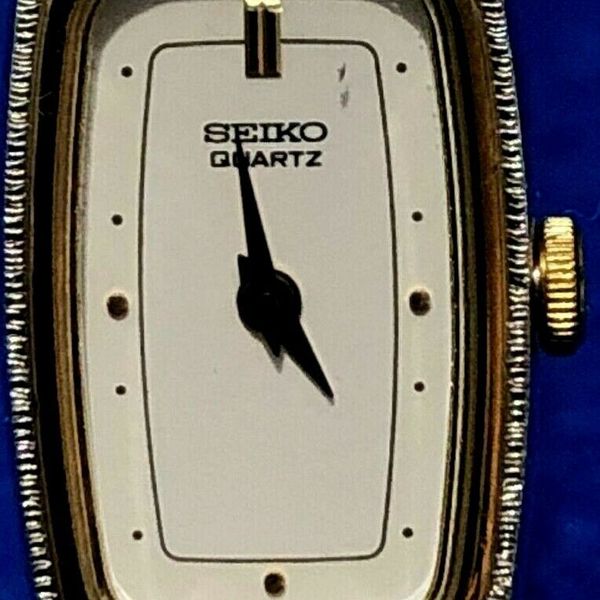 SEIKO 2E20-6319 Vintage Ladies Stainless steel Gold Plated Watch Two ...