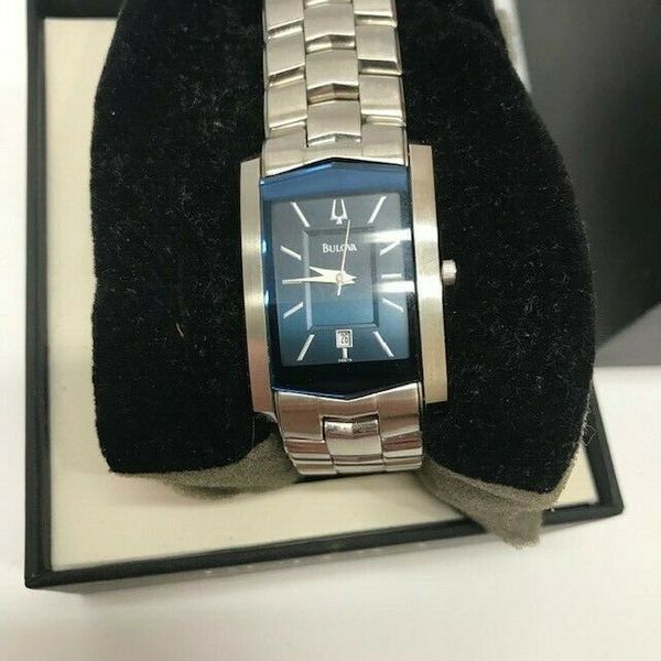 Bulova Quartz Rectangular Blue Dial Watch C837295 | WatchCharts Marketplace