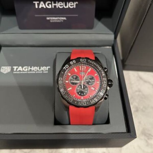 New Tag Heuer Formula 1 Quartz Chronograph Red Men's Watch CAZ101AN ...