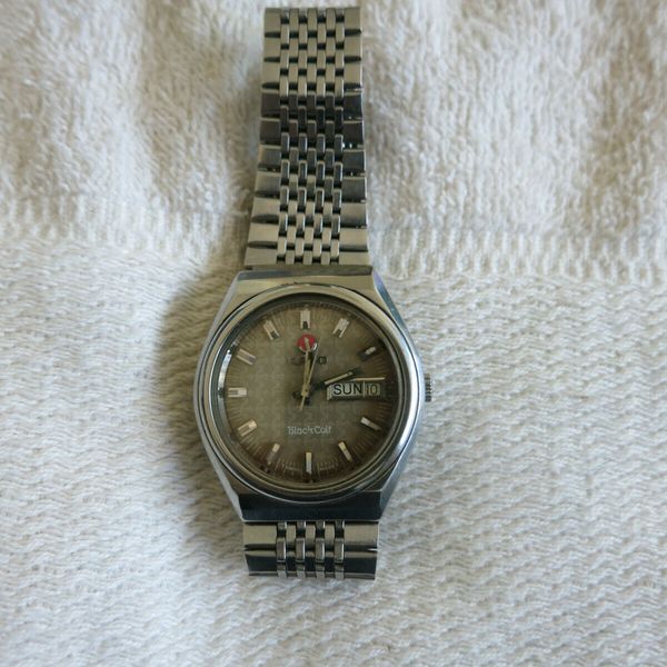 Vintage Rare 70s Mens RADO Black Colt AUTOMATIC Day/Date STAINLESS ...