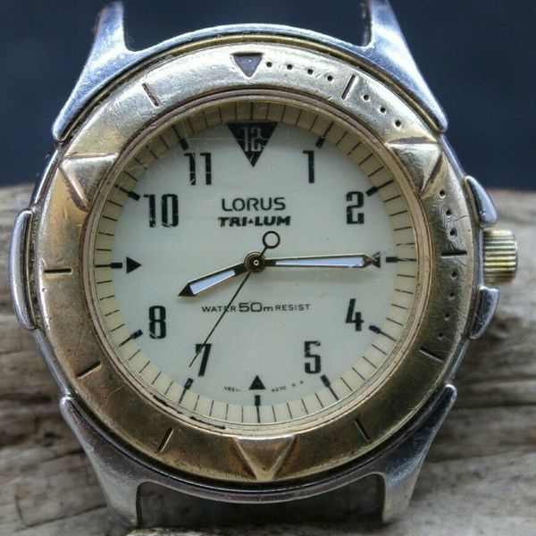 Vintage Lorus Tri-Lum V851-6180 Solar Watch 50m Running V851 6270 R4 ...