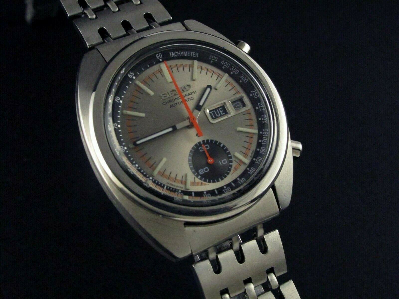 COLLECTIBLE RARE VINTAGE SEIKO 6139-6012 CHRONOGRAPH AUTO, Day/Date L ...