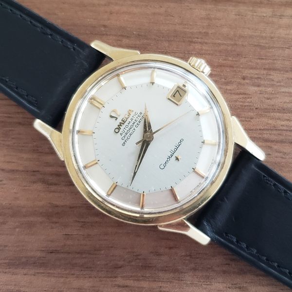 1966 Omega Constellation Pie Pan Automatic Watch 168.005 "Dog Leg" Gold Capped | WatchCharts ...