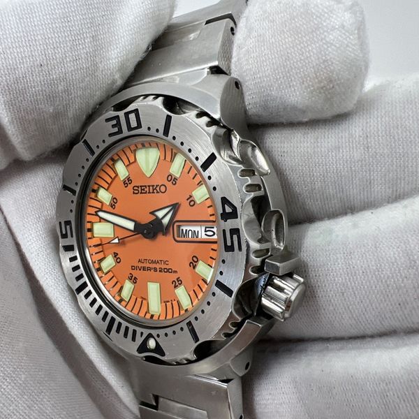 Seiko SKX781 Orange Monster Automatic Diver 200m Stainless Steel Watch ...