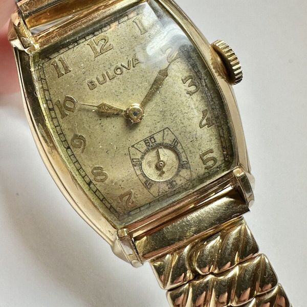 BULOVA Vintage Watch Caliber 10BC Circa 1945 Mens Tonneau Gold Filled ...