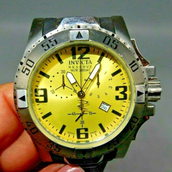 INVICTA 6264 Reserve Chronograph Excursion Edition Watch yellow dial NO ...