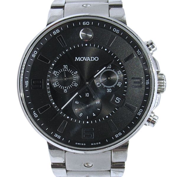 Movado SE Pilot 42mm Chronograph Black Dial Stainless Steel Watch 42.1 ...