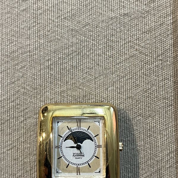 Vintage Fossil Collection Ellipsis Watch Quartz Moon Phase Rectangle ...