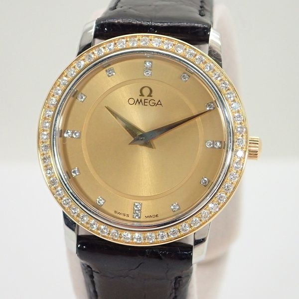 Omega [OMEGA] De Ville Prestige DeVille SS / YG Diamond Bezel Ladies ...