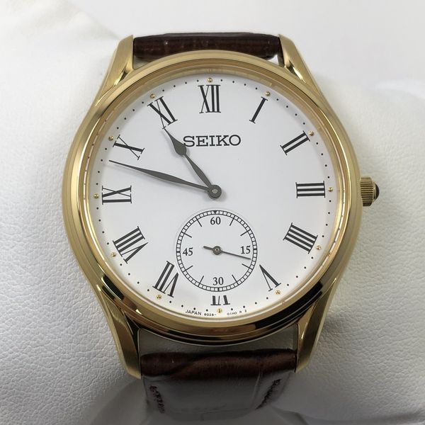 Seiko Essentials Quartz White Dial Brown Leather Strap Men's Watch ...