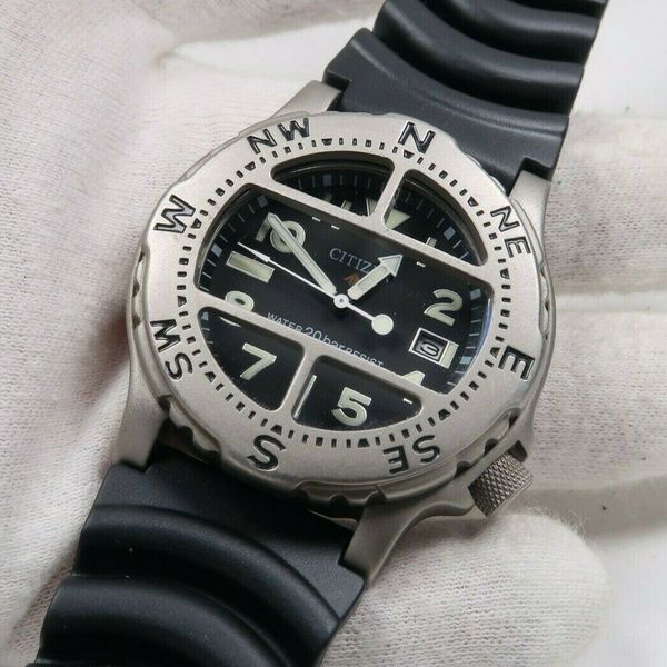 CITIZEN PROMASTER 4767-472501 Y TITANIUM 200m TRENCH GUARD Watch Japan ...
