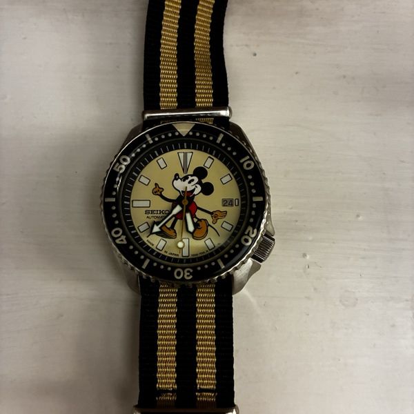 Seiko 7002 7000 divers watch. Custom Mickey Mouse dial | WatchCharts ...