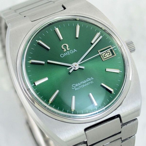 OMEGA SEAMASTER AUTOMATIC 1660206 CAL1012 DATE GREEN DIAL MEN'S WATCH ...