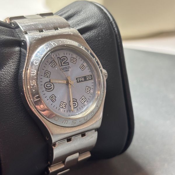 Swatch Irony Ciel Clair Swiss Watch Women 33mm Blue Dial Exploding ...