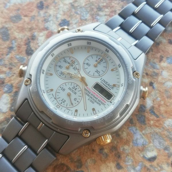 Casio Lineage Analogue Digital Titanium Chronograph LIS-001 1325 Mod ...