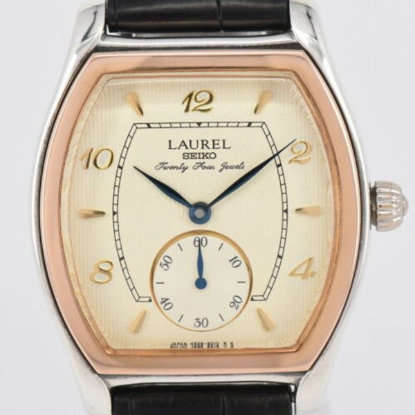 Auth SEIKO LAUREL 4S28-5010 18K Gold Bezel Hand-winding Men's Watch H ...