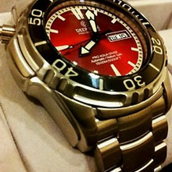 FS: Deep Blue Pro Aqua 1500 Red Sunray Dial | WatchCharts Marketplace