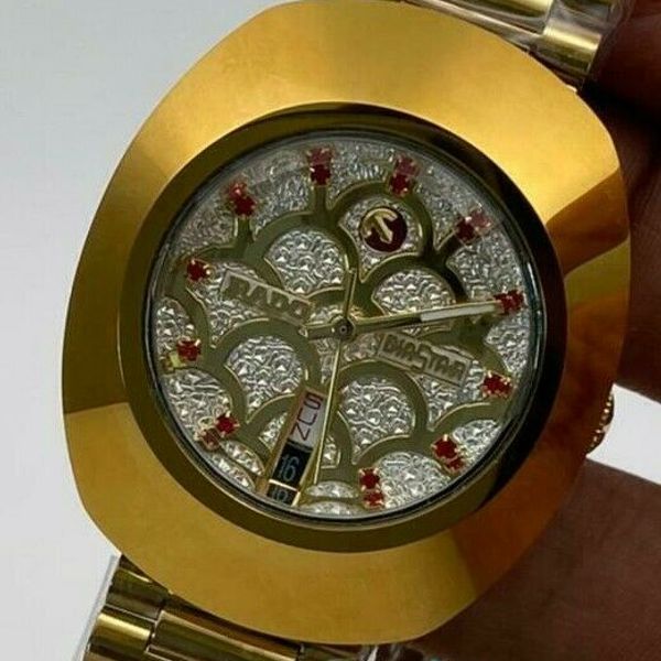 Vintage Rado Diastar Automatic 36 MM Gold Plated Red Diamond Men's ...