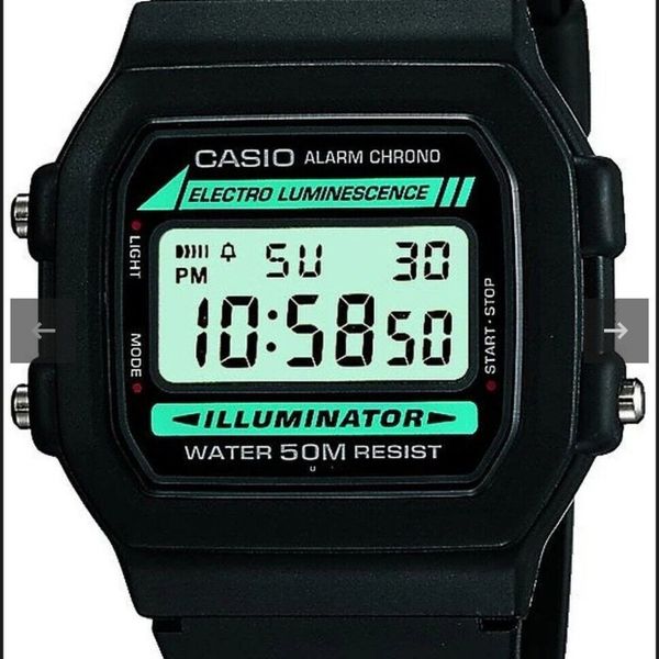 Casio Classic Chronograph Black Digital Watch W-86-1VQES ILLUMINATOR ...