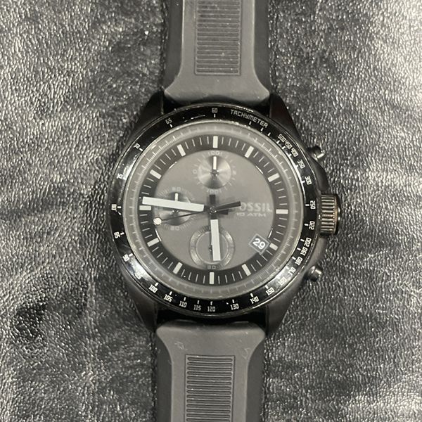 Fossil watch CH2703 black dark out stainless steel tachymeter New Battery | WatchCharts Marketplace