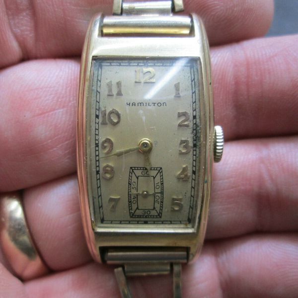 HAMILTON 980 MOVEMENT MENS LONG GOLD FILLED Running WRIST Watch ...