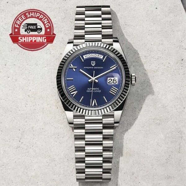 PAGANI DESIGN DD36 Automatic Presidential Day-Date Diver Stainless ...