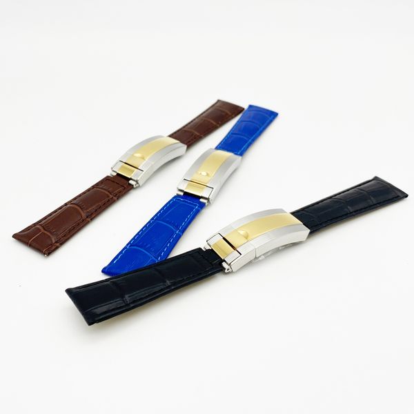 Rolex Rolex Leather Band Leather Belt Leather leather 20mm Black Blue ...