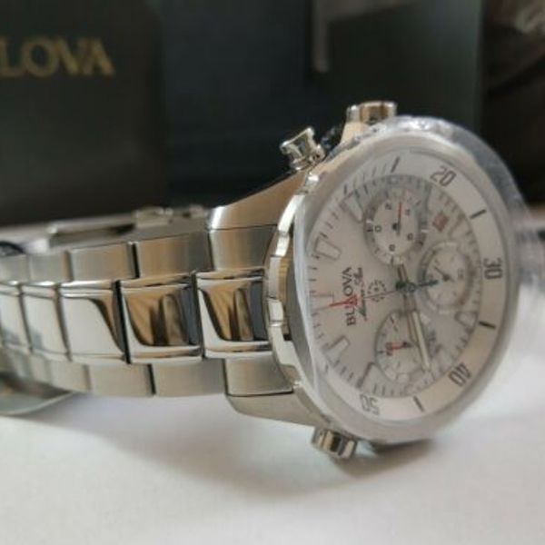 Bulova Marine Star White Dial Stainless Steel Men's Watch - 96B255 MSRP ...