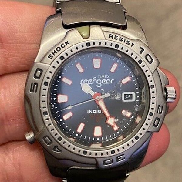 Menâ s 200M Timex Reef Gear Indiglo Diver Watch -needs Battery And ...