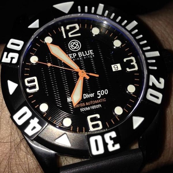 FS: SOLD. Deep Blue Marine Diver 500 - ETA 2824 w/Benarus CUDA Strap ...