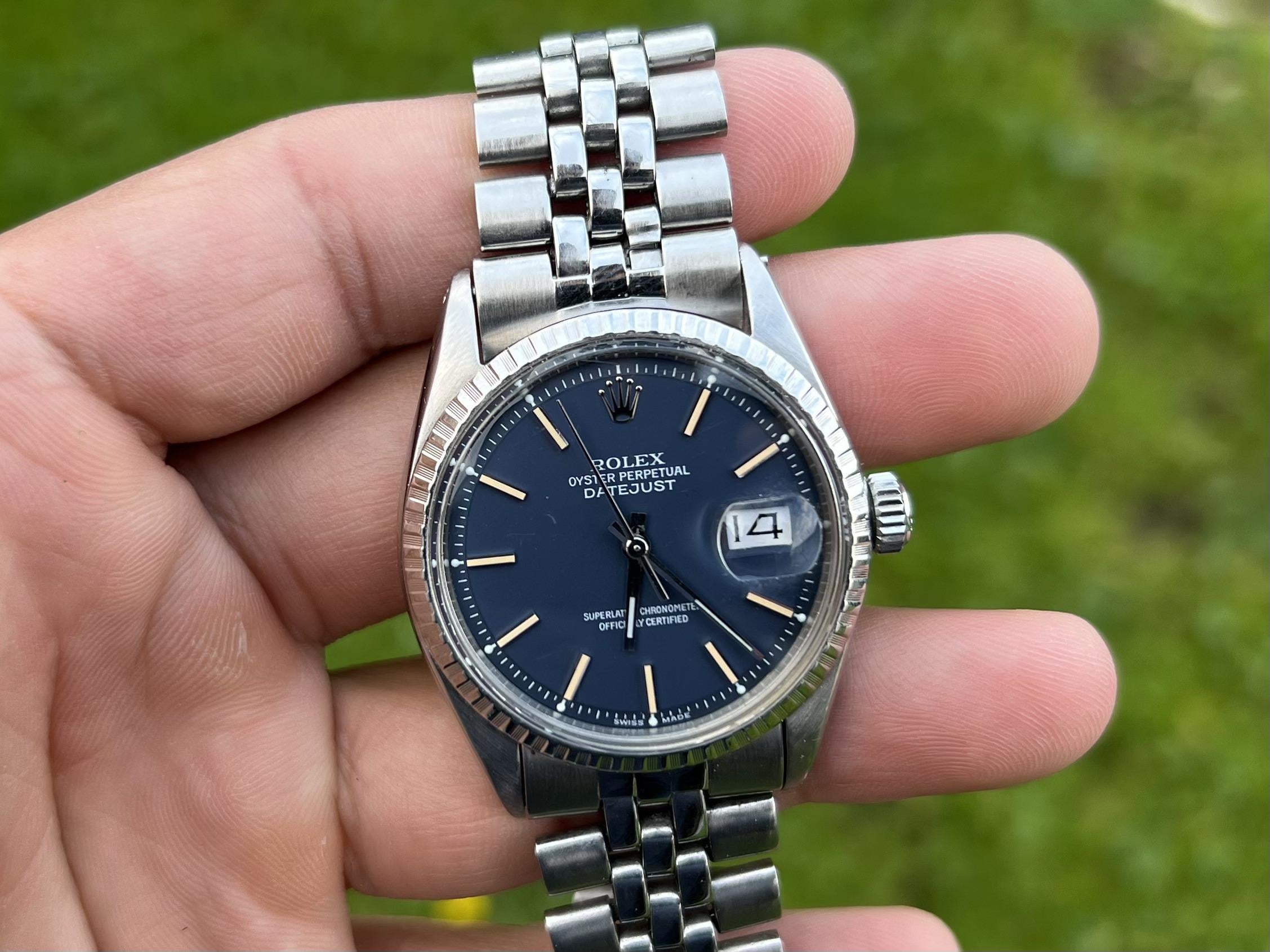[WTS] Rolex DateJust 1603, Pristine Blue Pie Pan Dial - Creamy Blue ...