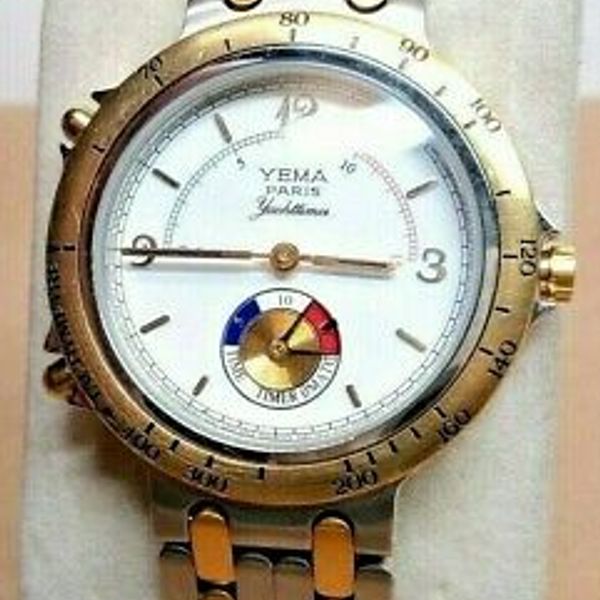 1990s YEMA Paris YACHTTIMER Quartz 100M 2-Toned Stainless Steel Mens ...