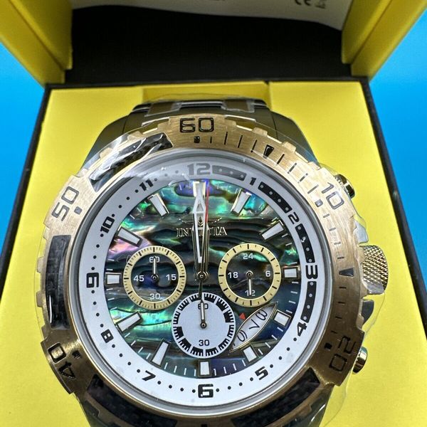 Invicta 25093 Pro Diver Scuba 51mm Quartz Rainbow Dial SS Two-Tone Men ...