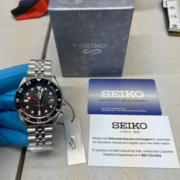 Seiko 5 Five Sports SSK019 GMT Automatic Watch 100 Meter Black Dial ...