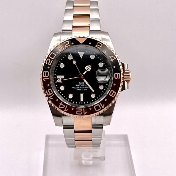 Root Beer GMT two tone automatic watch, Regulated Seiko NH34 Movement ...