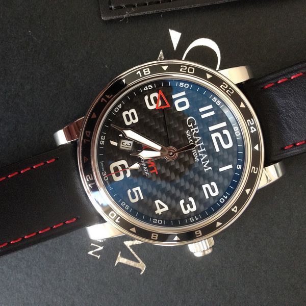 Graham Silverstone Time Zone GMT Automatic Carbon Fibre Dial 42mm "Like ...