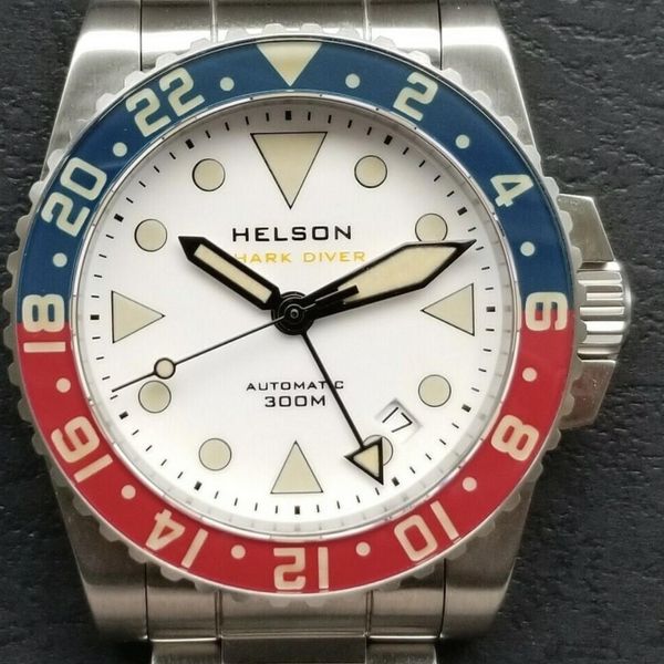 FS: Helson Pepsi Shark Diver GMT 38mm | WatchCharts Marketplace