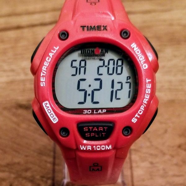 Timex Ironman Triathlon 170 Digital Watch - 100M Water Resistant - Red ...