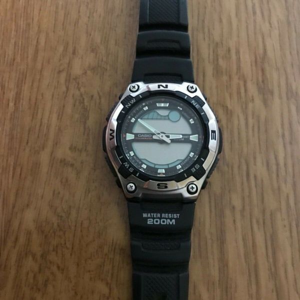 Casio AQW-100 Watch. Tide Graph, Moon Phase, 3 Alarms, Digital ...