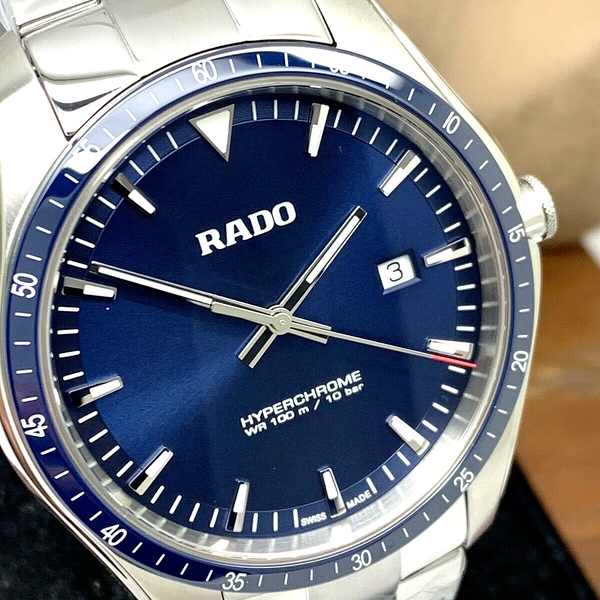 Rado Men's Watch R32502203 Hyperchrome Swiss Quartz Blue Dial 44mm ...