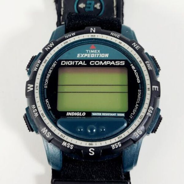 Timex Expedition Digital Compass Indiglo 820 CR1620 WR 100M Works Needs ...