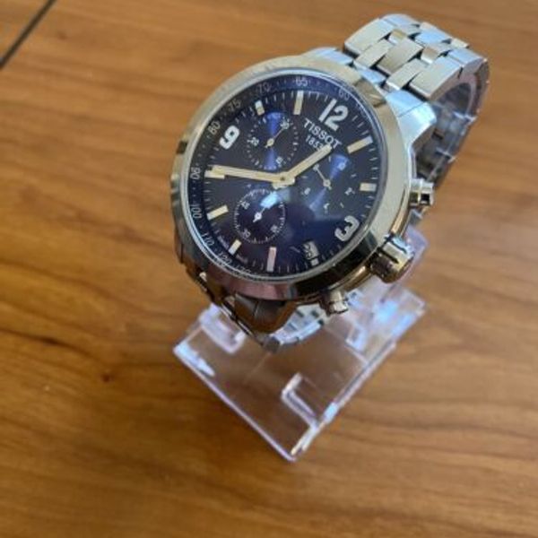 Pre-owned: Tissot Men’s PRC 200 Chronograph Watch Blue dial. T055417A (W5) | WatchCharts