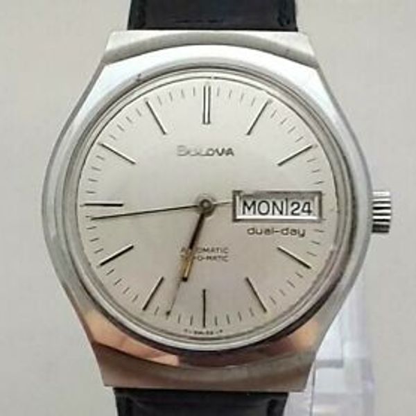 [Free Shipping] Watch Vintage Bulova Setomatic dual day automatic mens ...