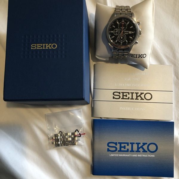Seiko Men's Analog Quartz Chronograph Wristwatch 7T92 With Box Manual ...