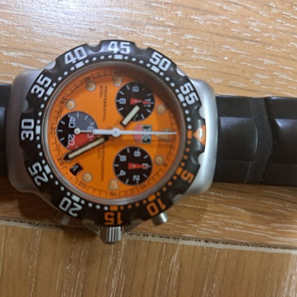 TAG Heuer Formula 1 Orange Men's Watch - CA1214 F1 Chronograph 1/10s ...