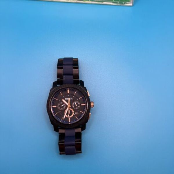 Fossil Machine FS5164 Men's Two-Tone Stainless Steel Analog Dial Watch ...