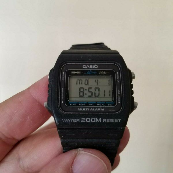 Vintage Casio digital lcd watch DW-200 MARLIN 200m module 181 Multi ...