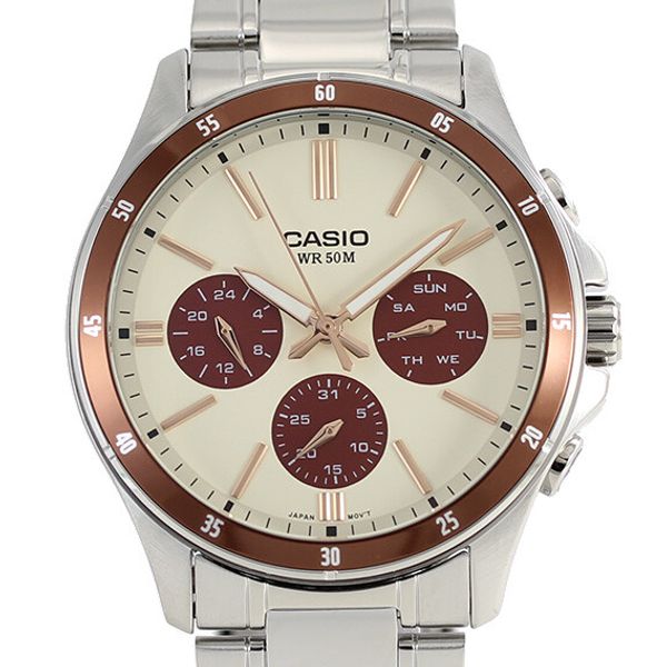 CASIO MTP-1374D-5A2 MTP-1374 MTP-1374D-5A2V Quartz Analog Cream ...