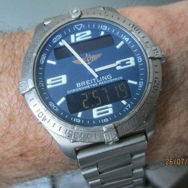BREITLING Chronometre Aerospace E75362, Blue face, clean, EVERYTHING ...